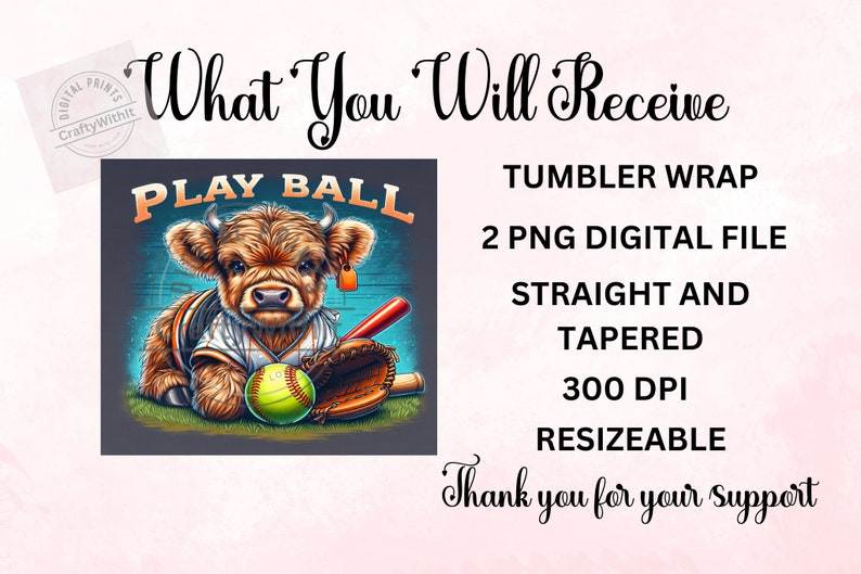 Highland Cow Softball Tumbler, 20oz Skinny Sublimation Design, Highland ...