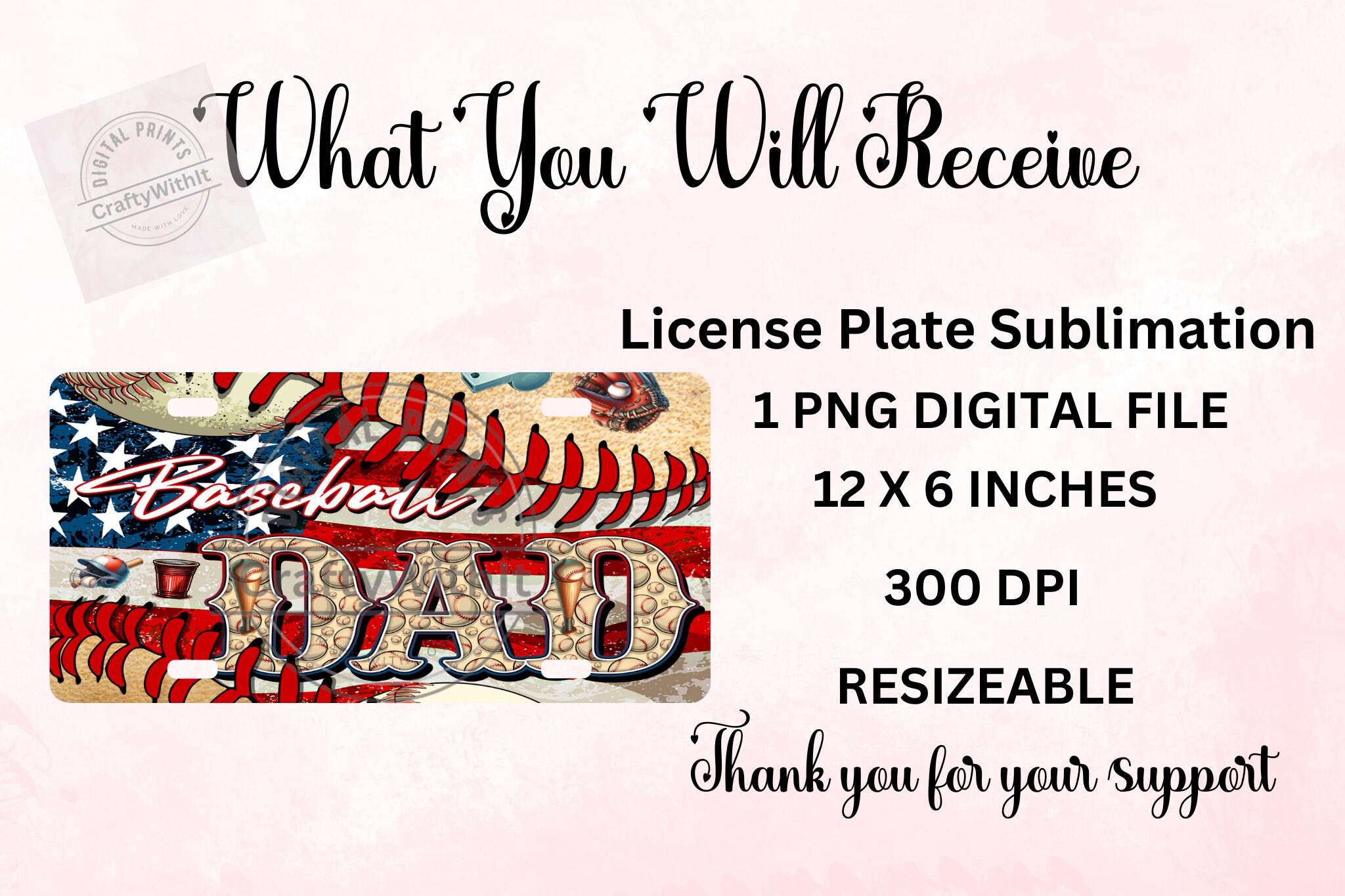 Baseball Dad License Plate Png, License Plate, Digital Download ...