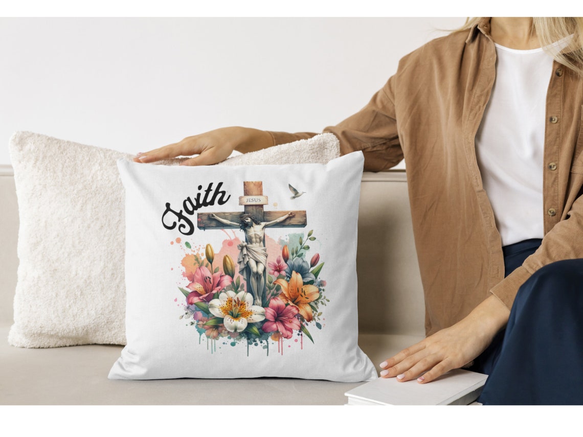 Cross With Jesus, PNG Sublimation Design, Direct to Film Png, Faith Png ...