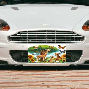 Cute Giraffes License Plate Sublimation Design Digital Download PNG ...