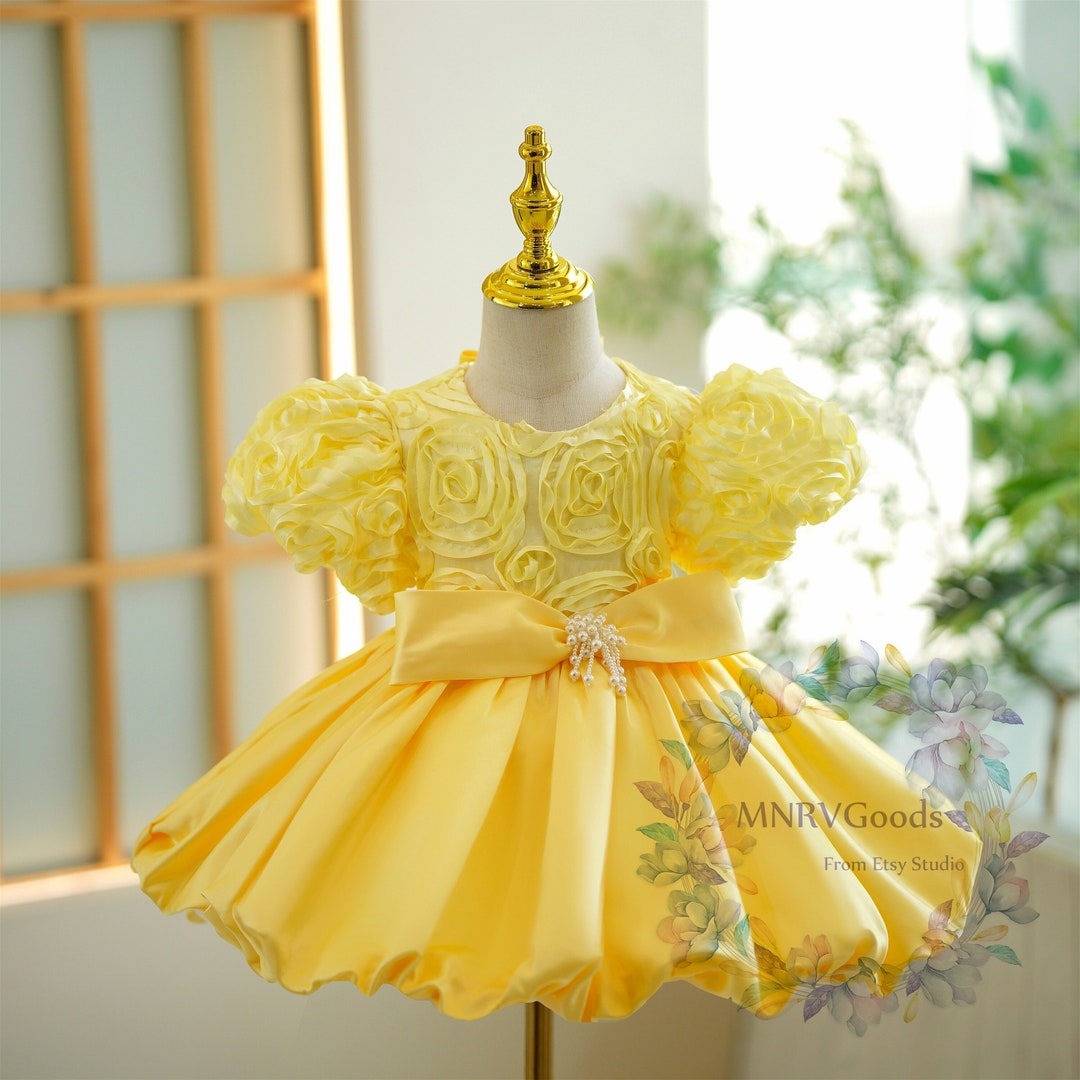 Elegant Yellow Pageant Dress for Wedding Junior Pageant Prom - Etsy