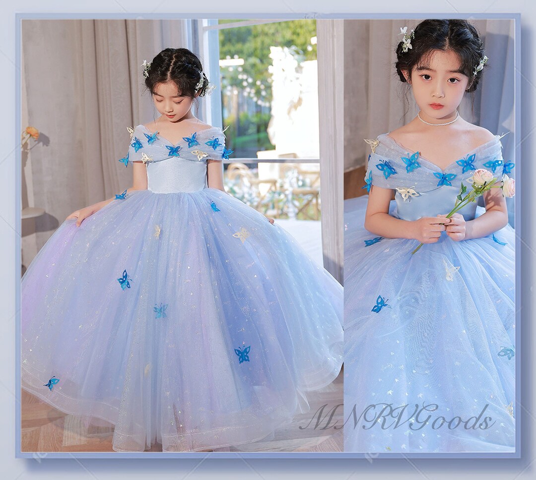 Glamorous Blue Prom Dress Toddler Pageant Dress Blue Ball - Etsy