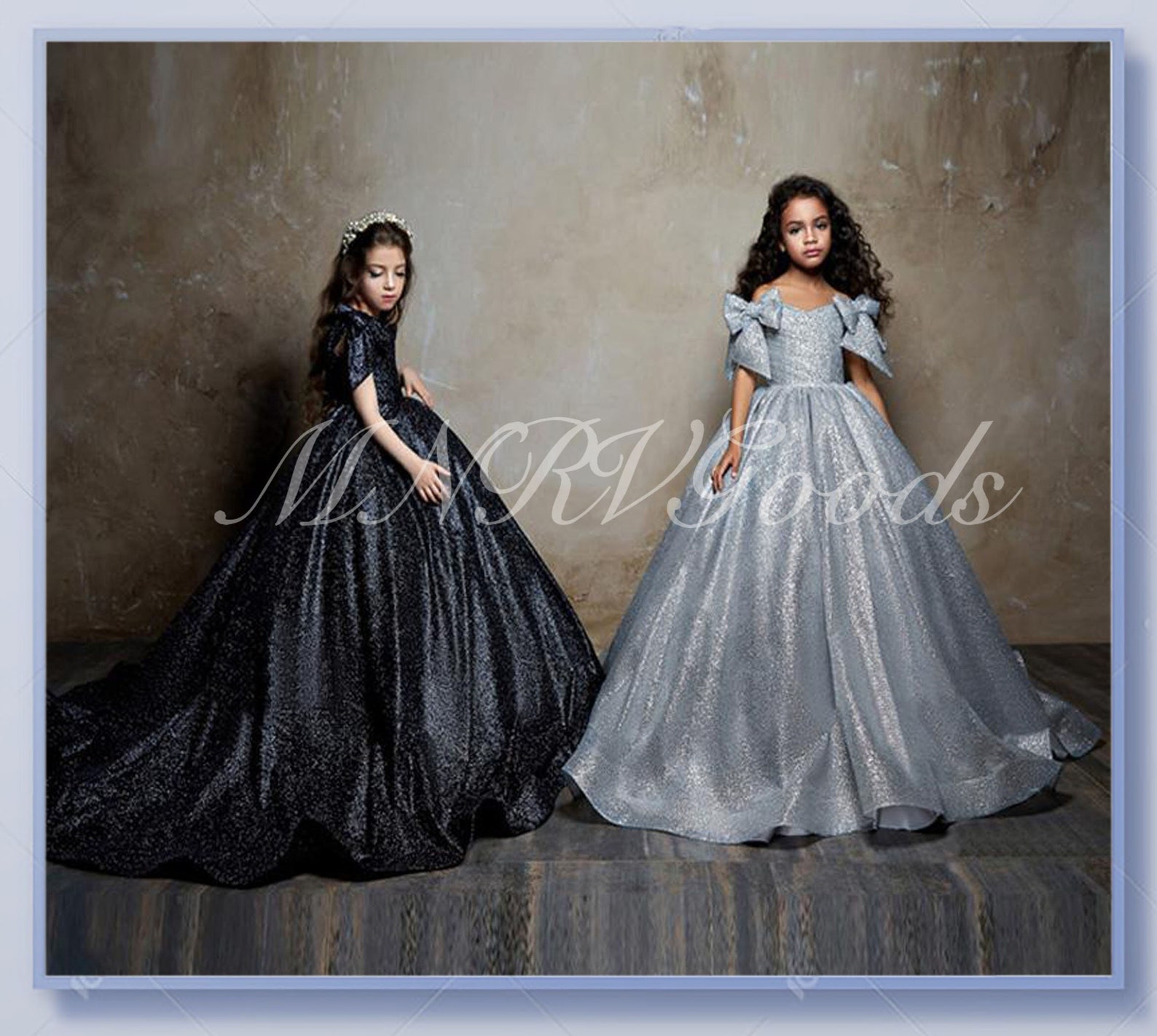 Glamorous Black Toddler Pageant Dress With Bows Sliver Floor - Etsy