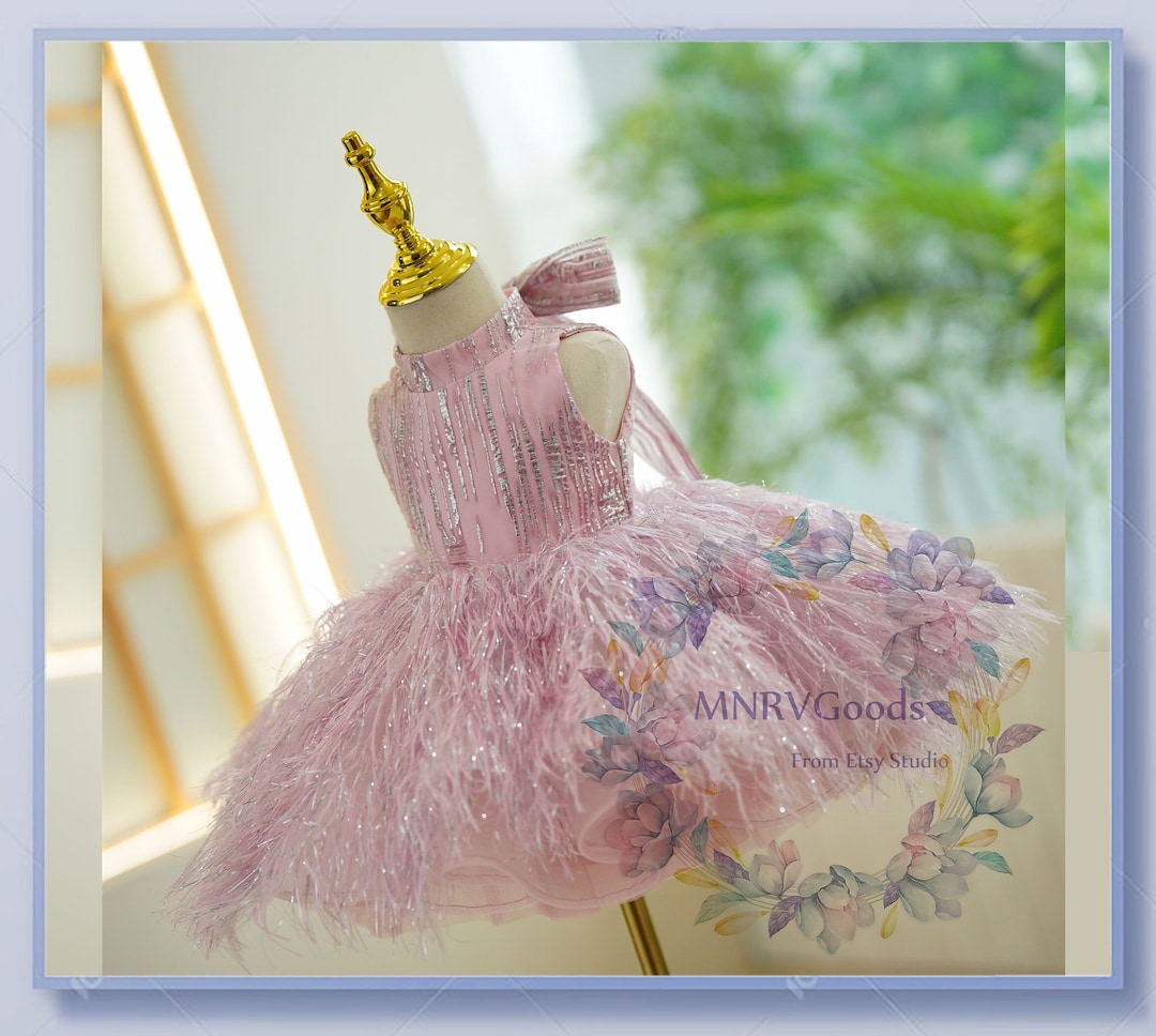 Junoesque Feather Pageant Dress With Fluffy Skirt Sparkle Sliver Junior ...