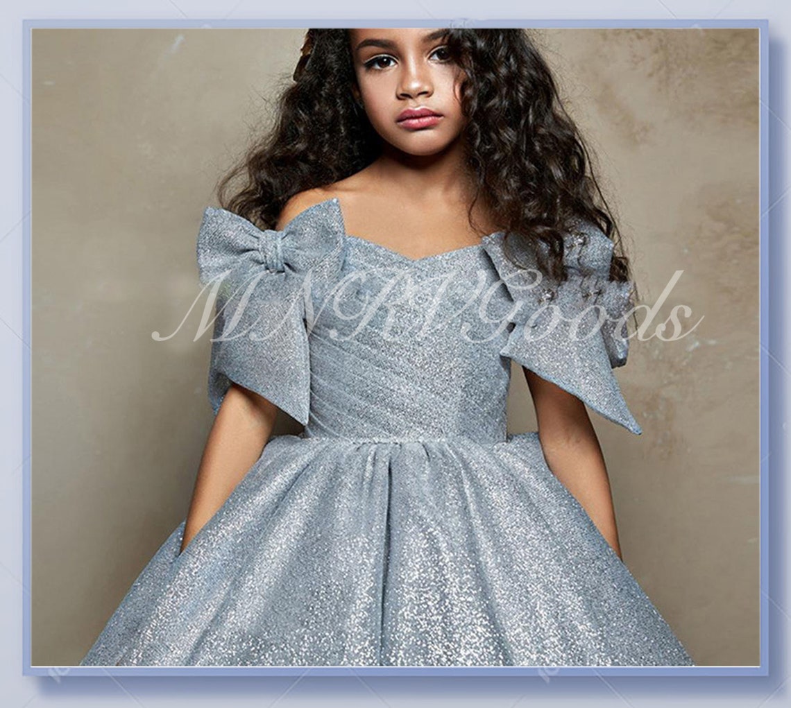 Glamorous Black Toddler Pageant Dress With Bows Sliver Floor - Etsy