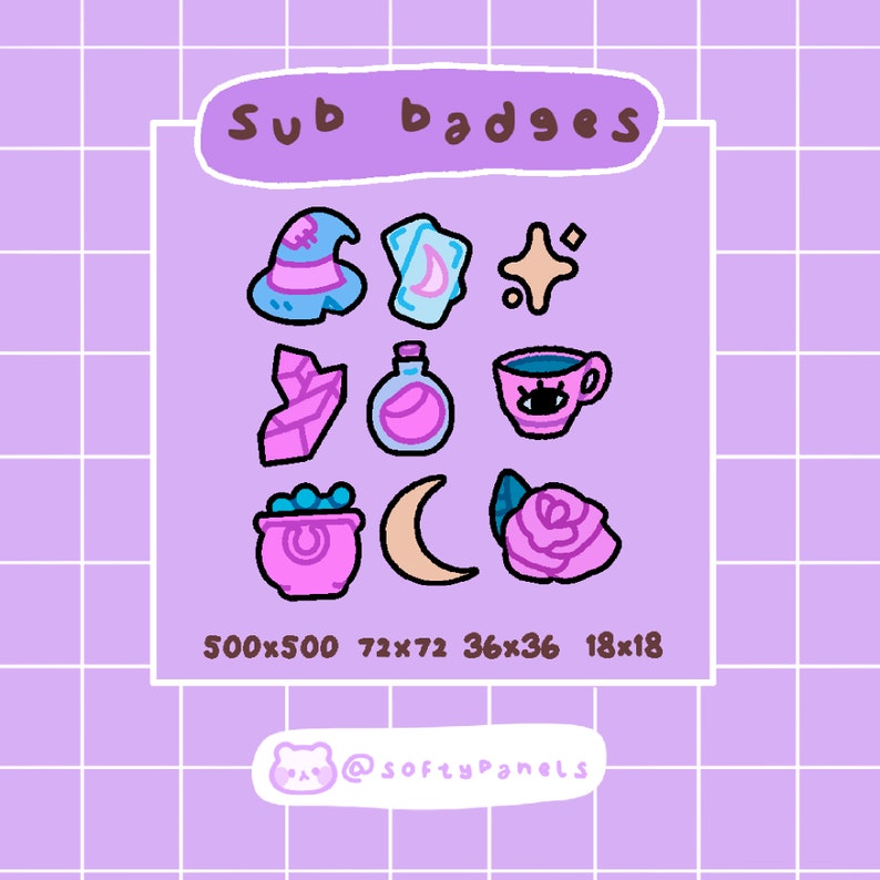 Witchy Bitties: for Sub Badges / Twitch Bits / Discord / Magick ...