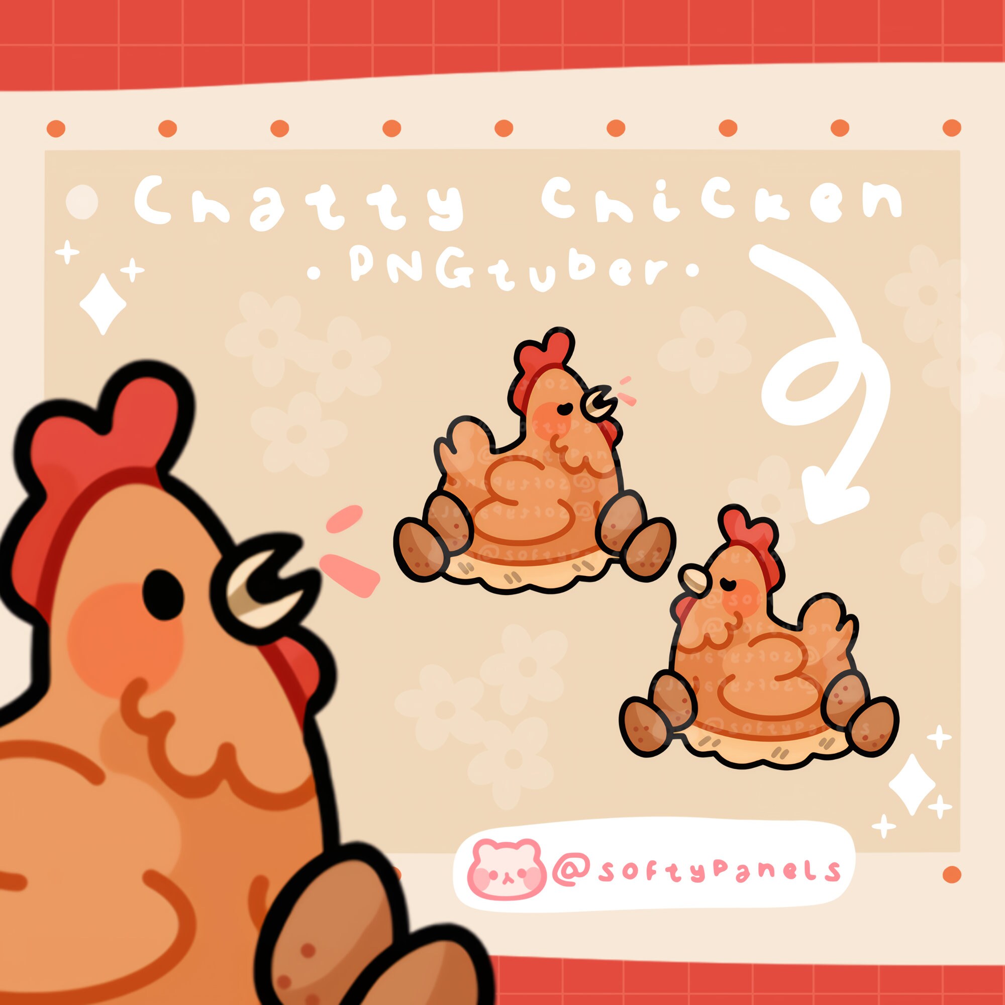 Premade Pngtuber: Chatty Chicken / Cute / Soft / Pngtuber / Stream ...