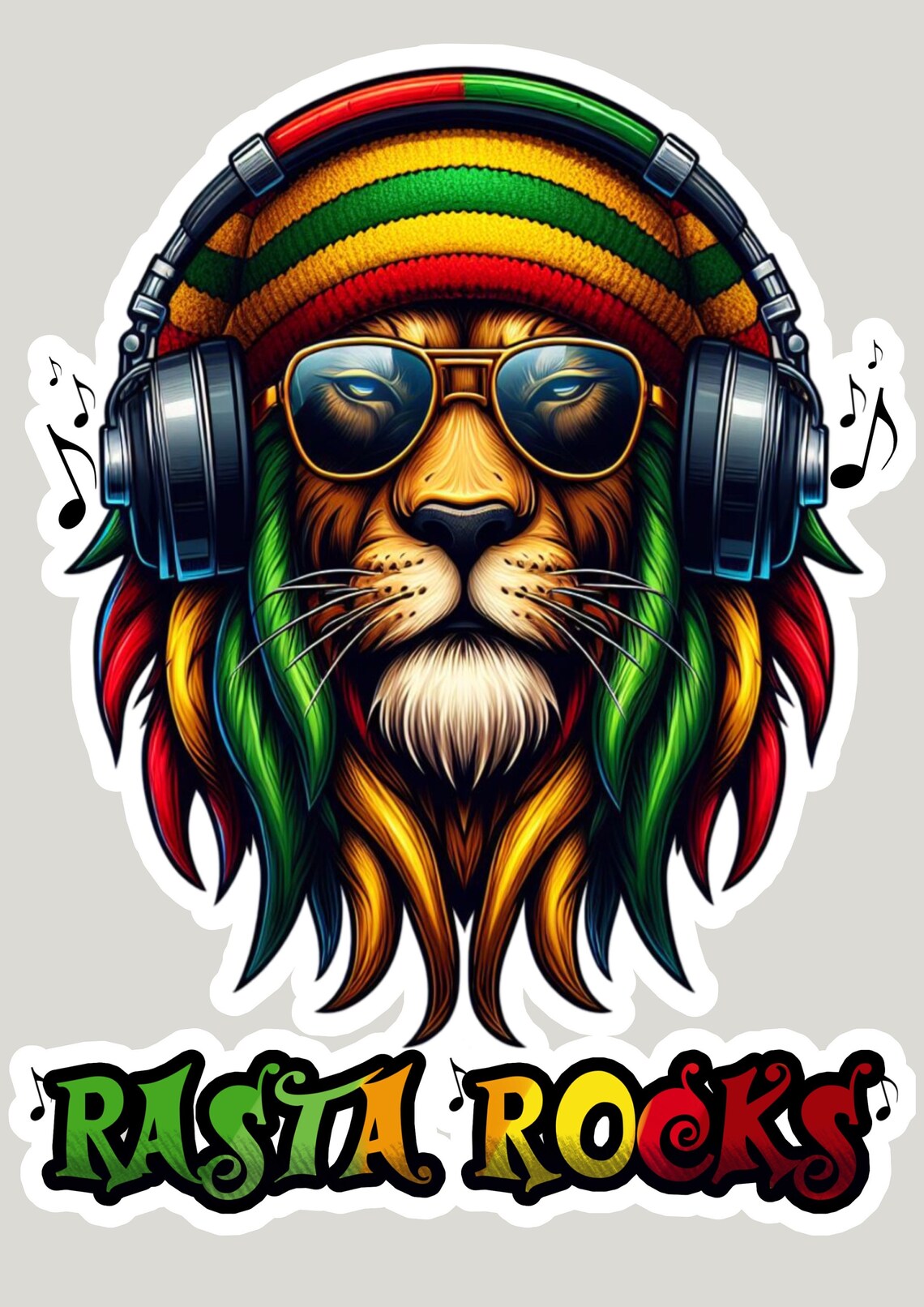Dj Rasta Lion Sticker - Etsy