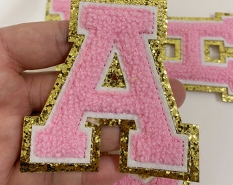 Pink Varsity Alphabet Letters Chenille Iron-on Patch - Etsy