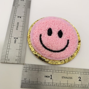 Chenille Smiley Face,chenille Patch, Chenille Glitter Patch DIY Gift ...