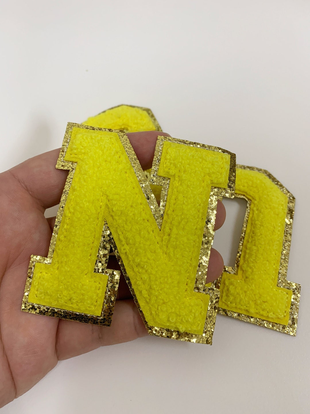 3 Inch Chenille Letter Patch,name Letters Patches ,yellow Chenille ...