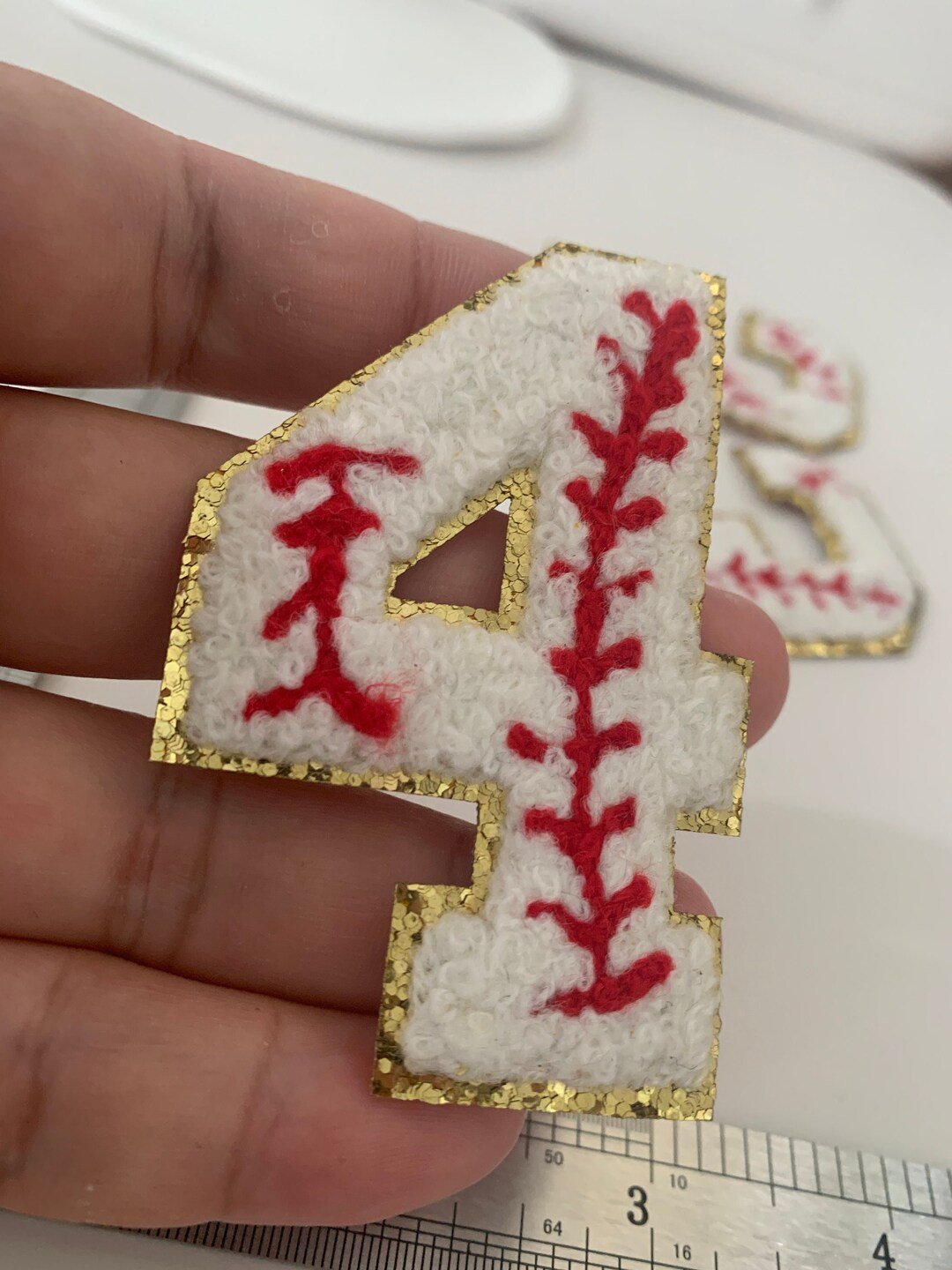 Baseball Chenille Patch,softball Numbers,chenille Numbers Iron On,letters for Hats, Patch for ...