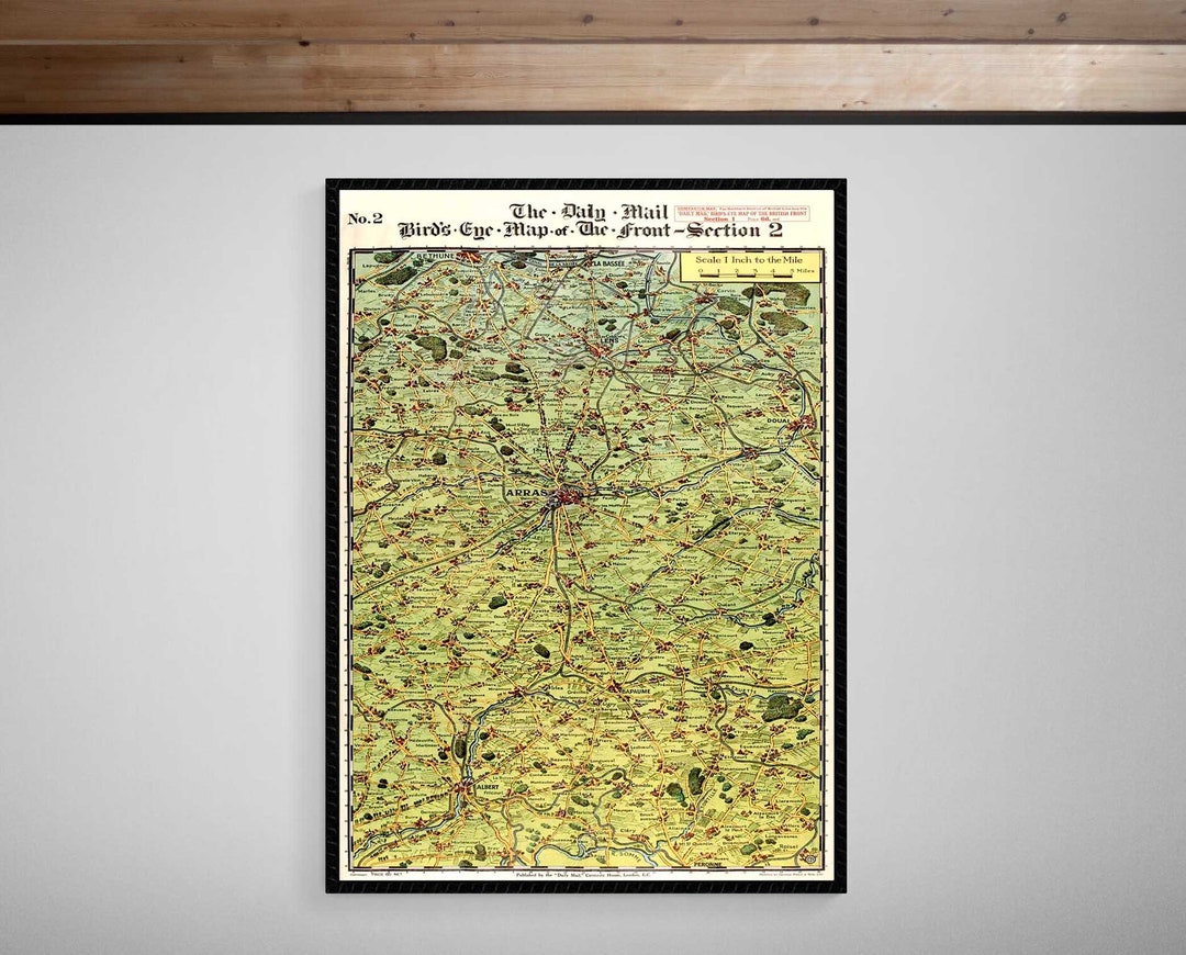 WW1 Western Front Map • Arras • Giclée Print - Etsy