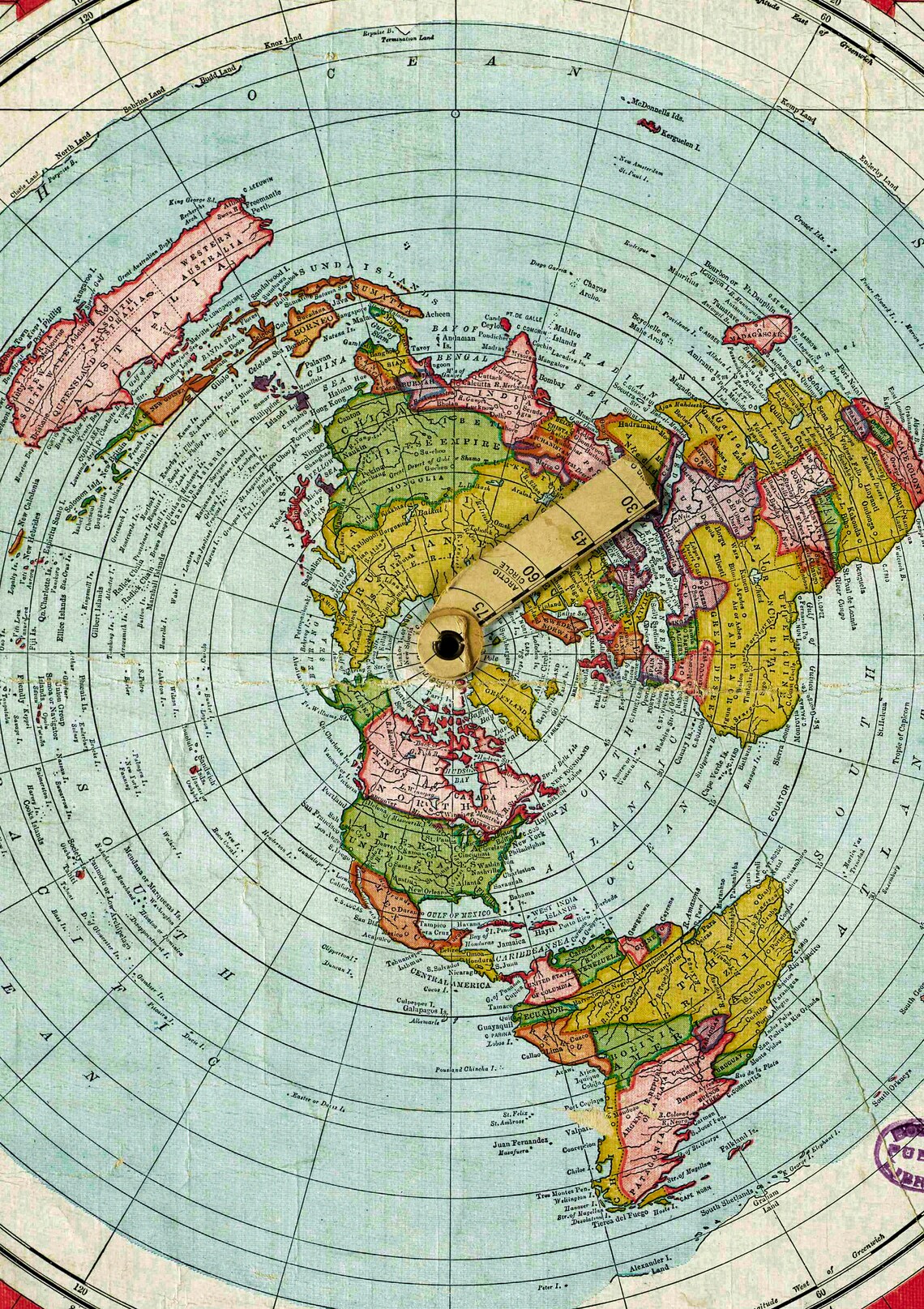 Gleason's New Standard Map of the World 1892 flat | Etsy UK