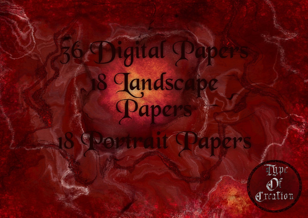 Red Digital Paper for Scrapbooking, Red Goodnotes Paper, Red Gothic ...