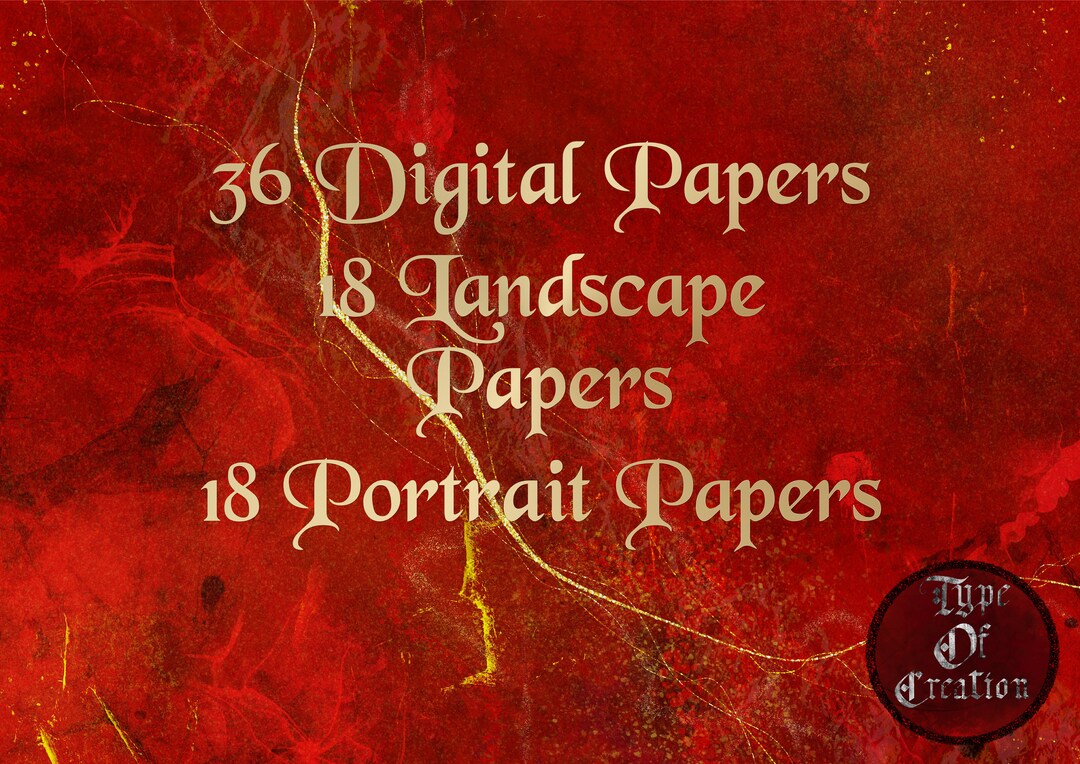 Red Digital Paper for Scrapbooking, Red Goodnotes Paper, Red Gothic ...