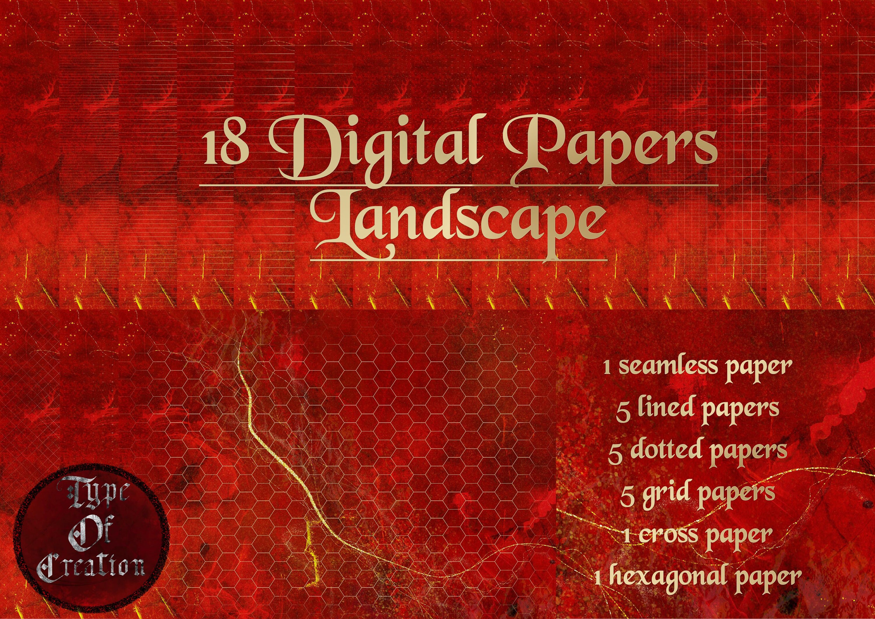 Red Digital Paper for Scrapbooking, Red Goodnotes Paper, Red Gothic ...