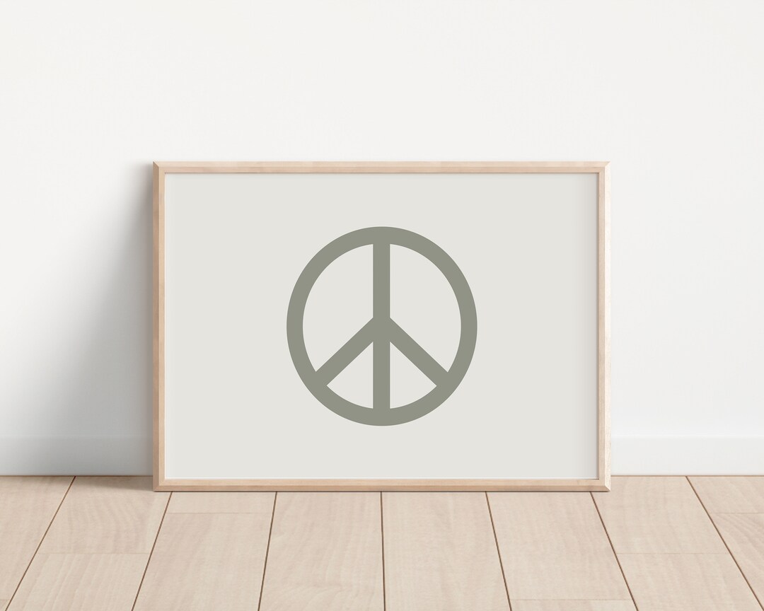 Peace Sign Digital Print Nursery Wall Art Neutral Nursery - Etsy