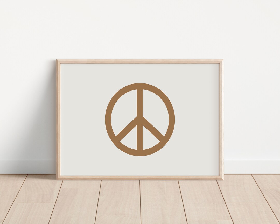 Peace Sign Digital Print, Nursery Wall Art, Neutral Nursery Art, Kids ...