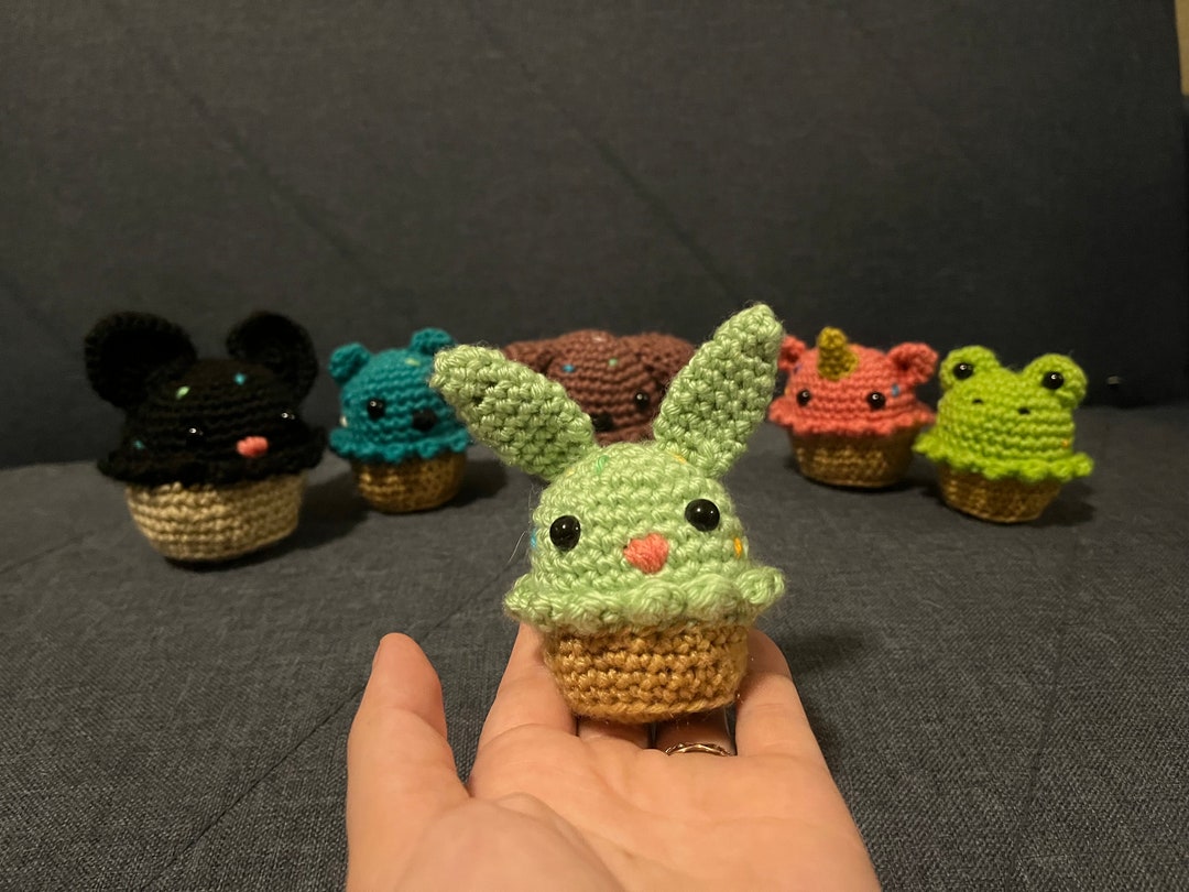 Crochet Cupcake Critters | Handmade, Amigurumi Cupcake Bear, Rabbit ...