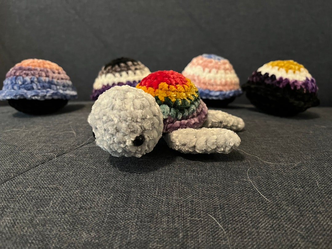 Crochet Pride Turtle | Handmade LGBT+, Bisexual, Asexual, Transgender ...