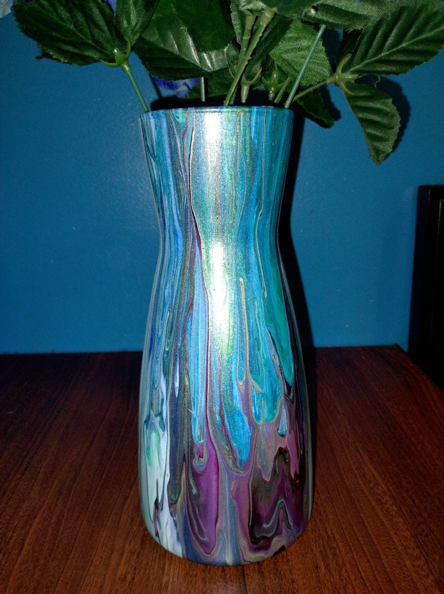 Fluid Art on Vase - Etsy