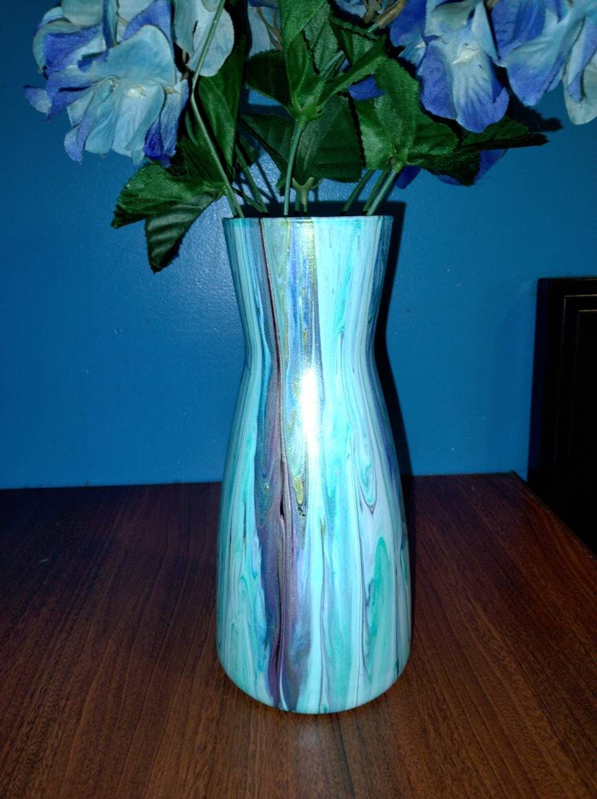 Fluid Art on Vase - Etsy