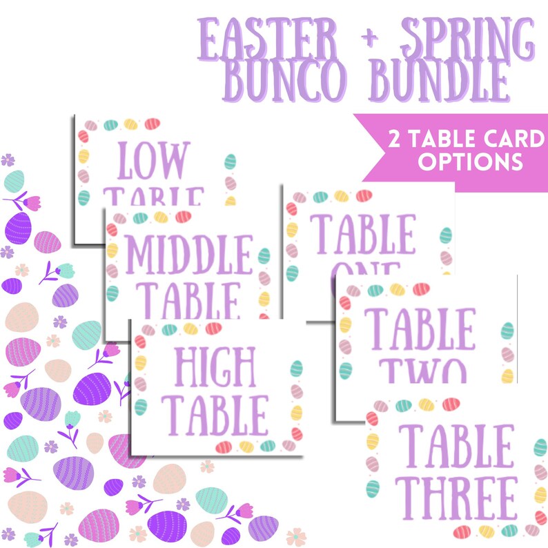 Spring Easter Bunny Printable Bunco Score Sheet Bundle - Score Cards ...