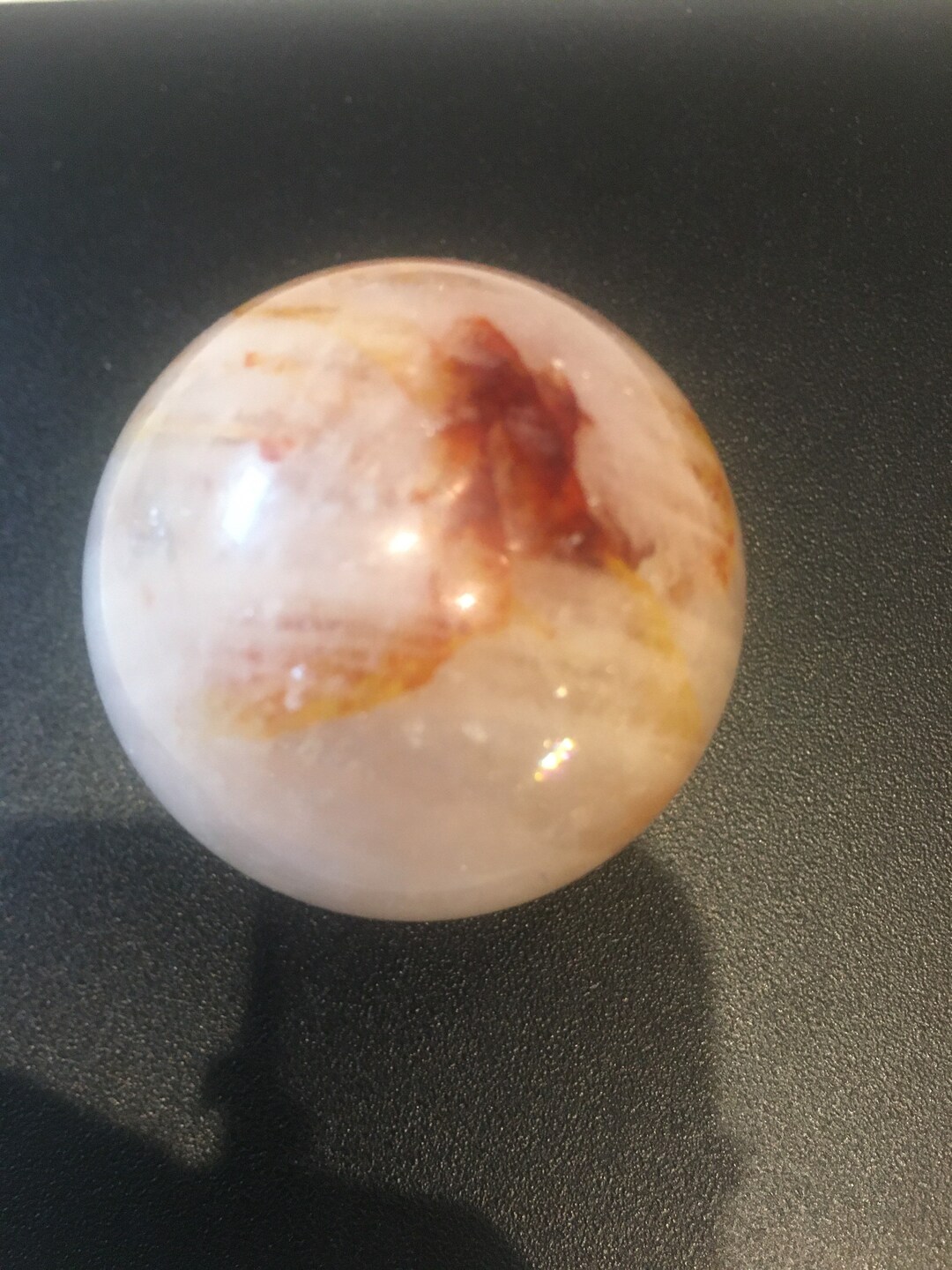 Fire Quartz Crystal Sphere Red Hematoid Crystal Quartz Healing Natural ...