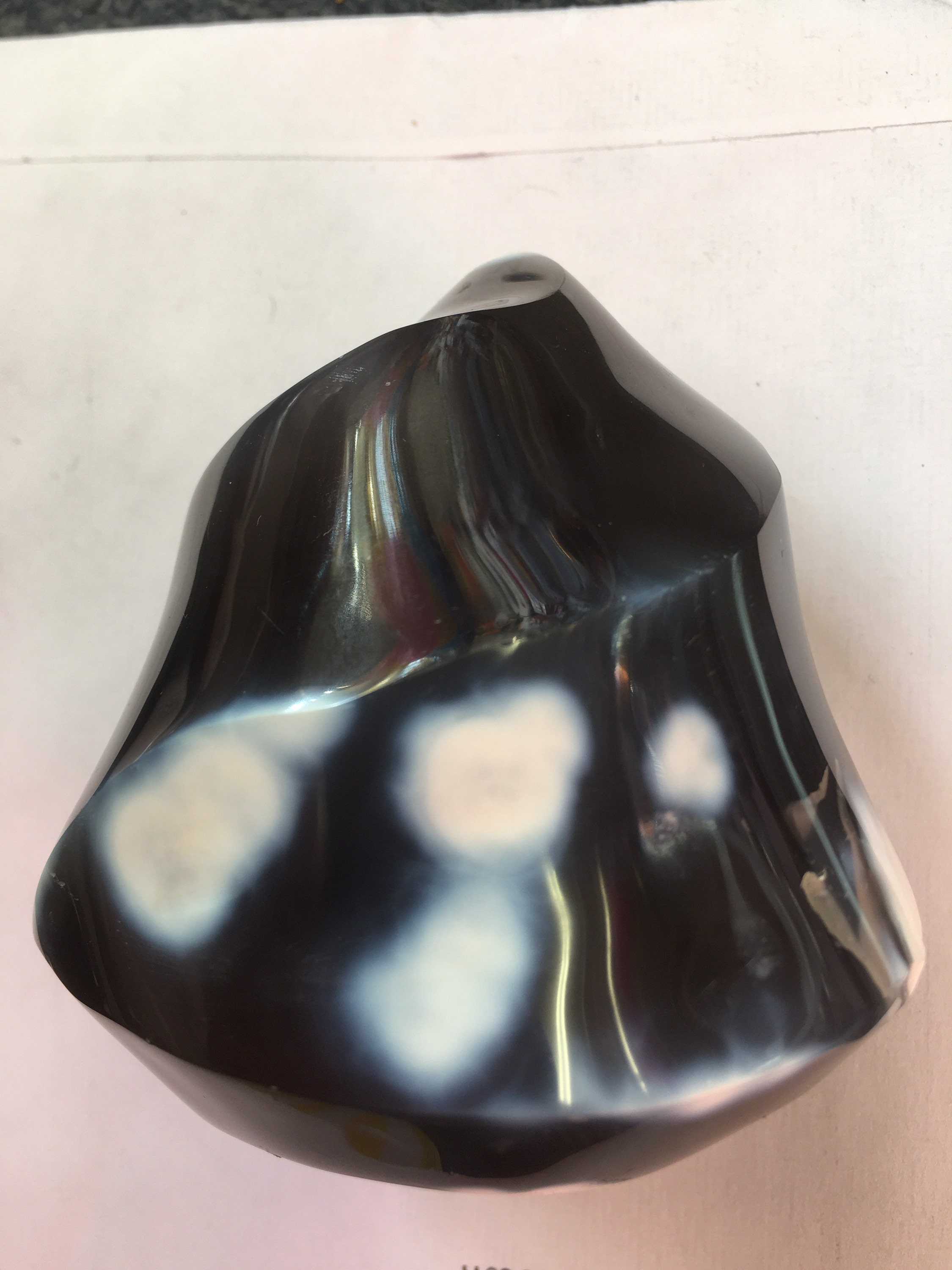 Orca Agate Crystal Flame Free Form Ornament Black & White Natural ...