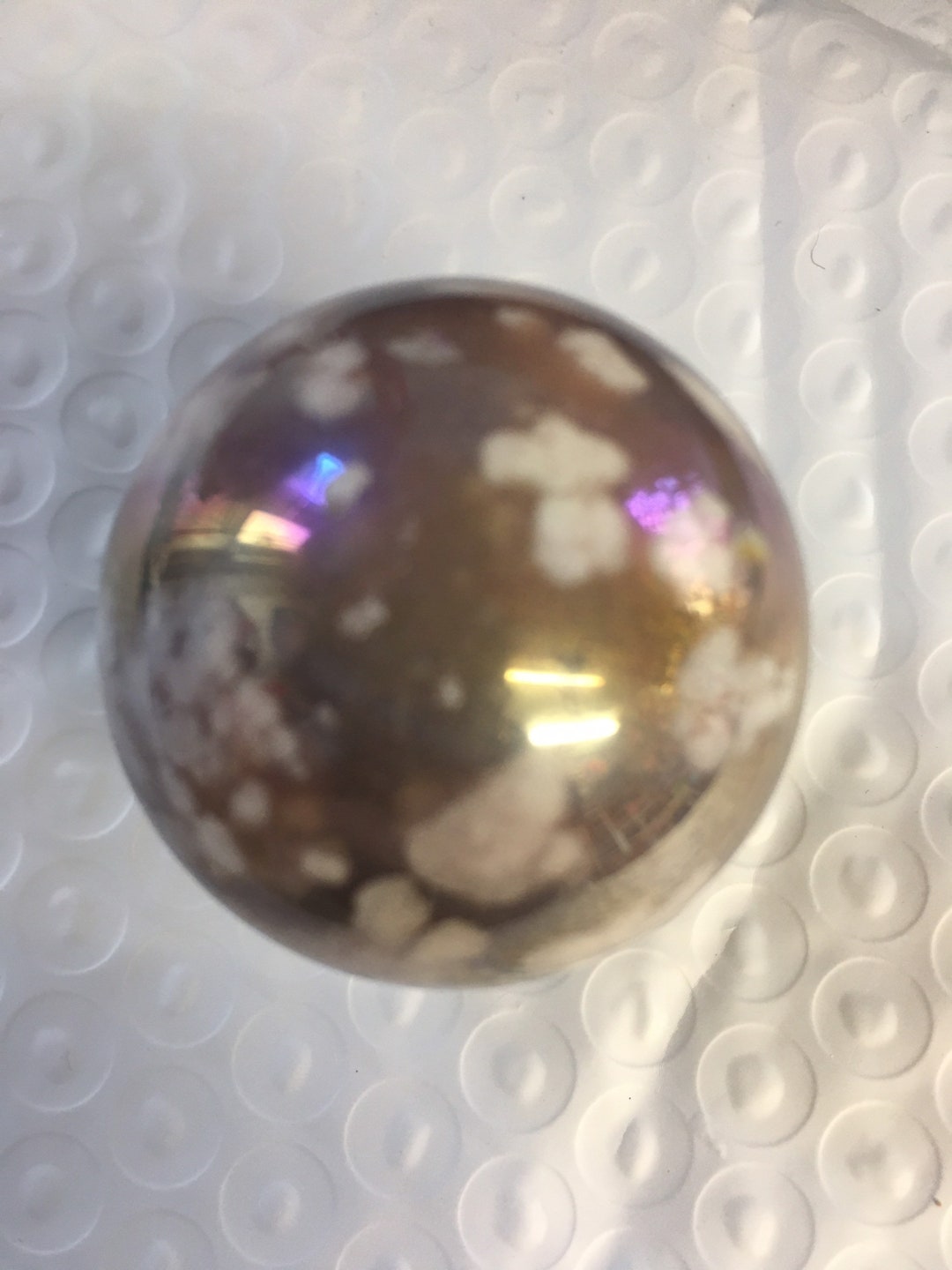 Flower Agate Crystal Aura Cherry Blossom Sphere Druzy Mineral Healing ...