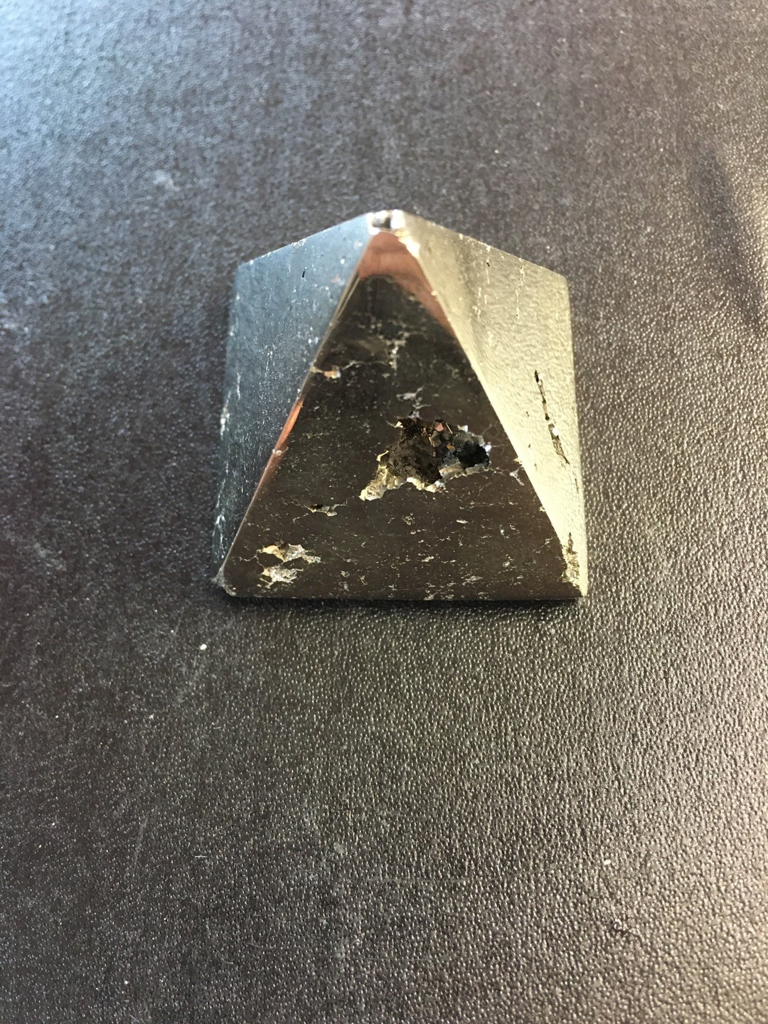 Iron Pyrite Crystal Carved Fools Gold Triangle Pyramid Heavy Free Form ...