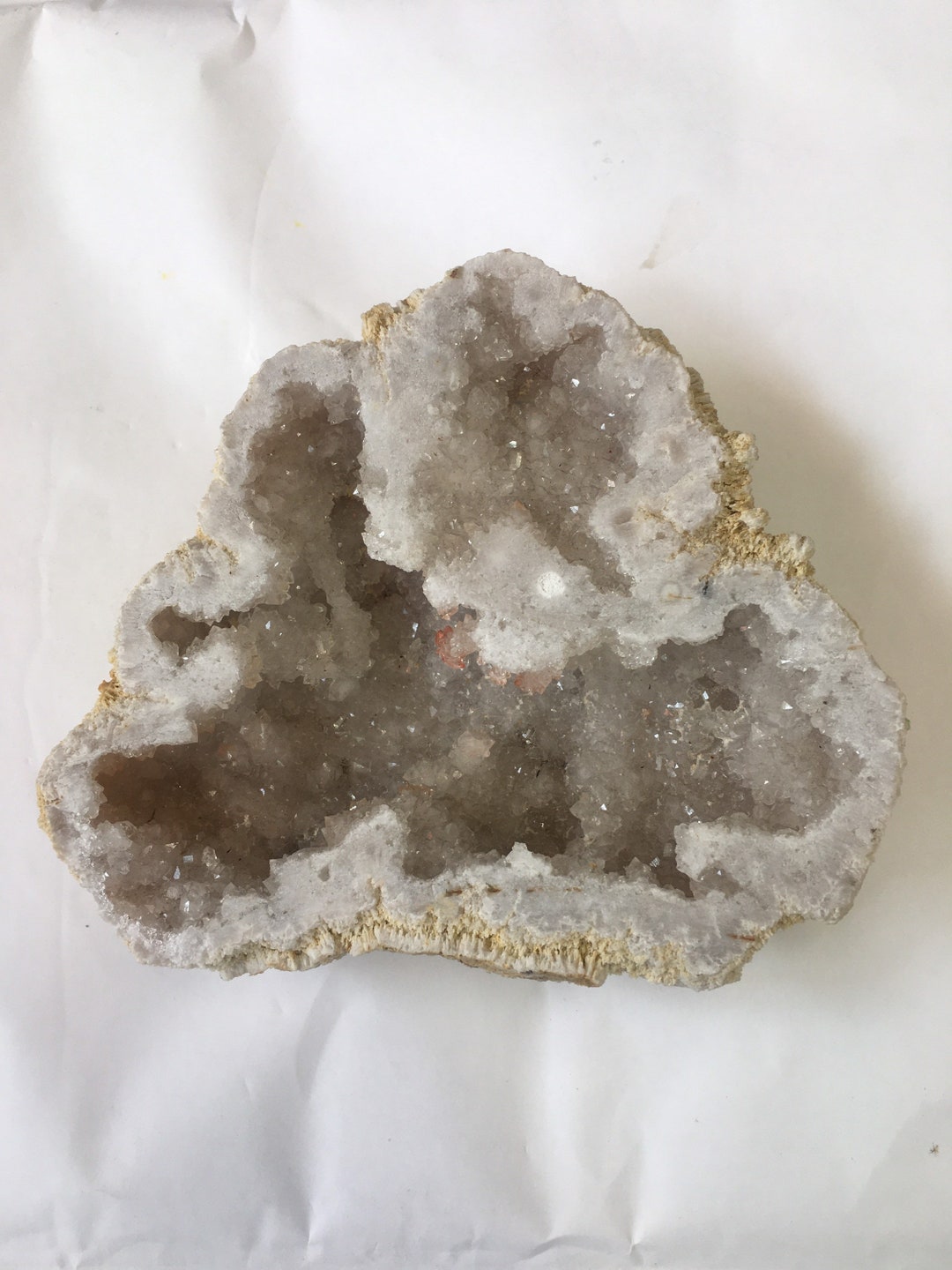 Quartz Crystal Geode Slice Large Geode Rock Crystal Mineral Healing ...