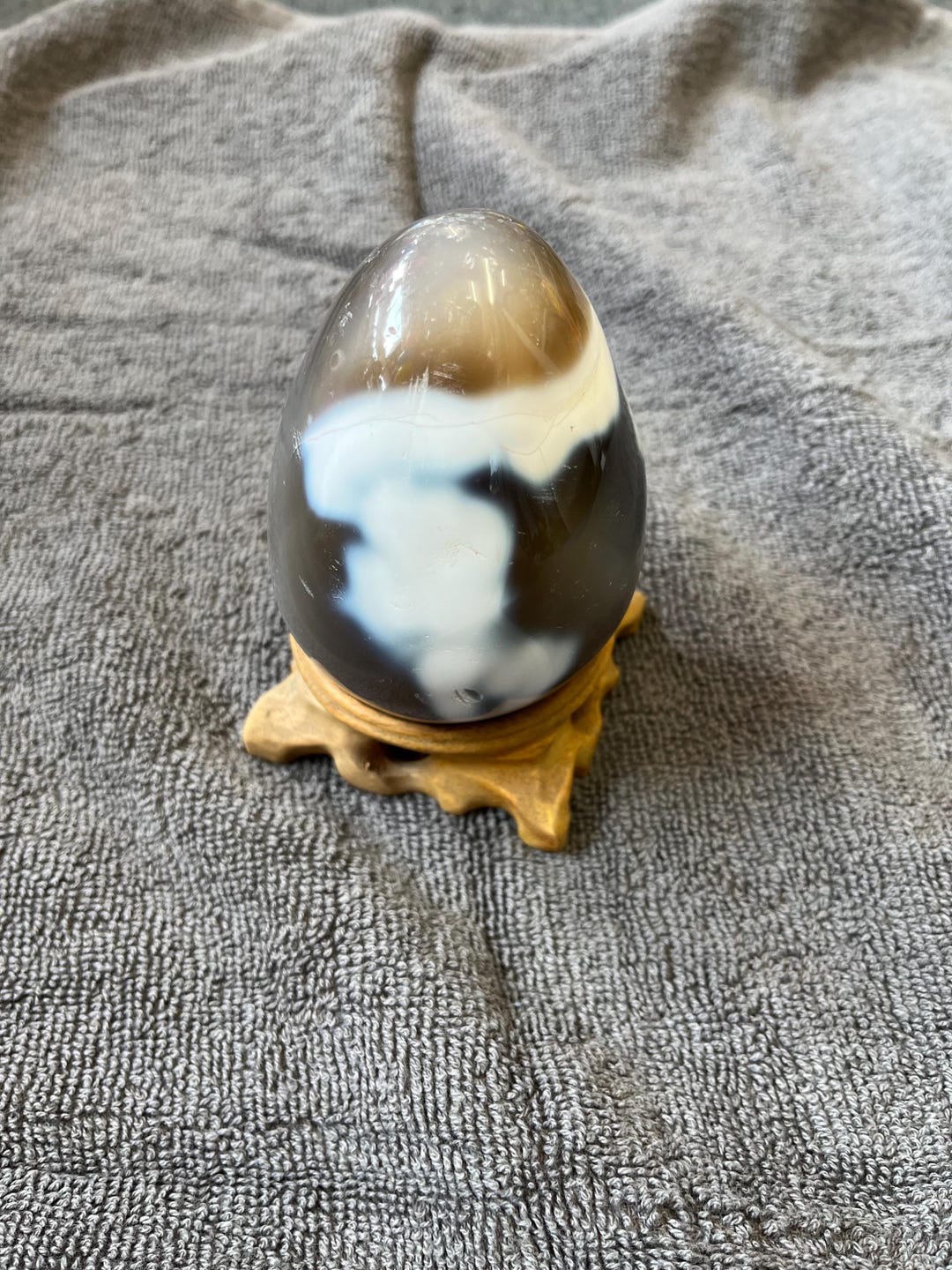 Orca Agate Crystal Egg Natural Black and White Crystal Rare Large Oval ...