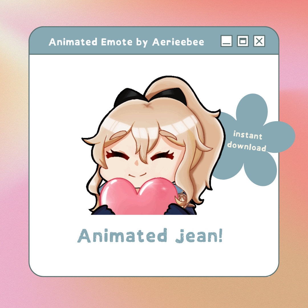 ANIMATED Jean Gunnhildr Genshin Impact Blush GIF Emote Cute Twitch and ...