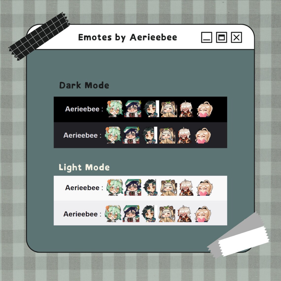 Genshin Impact Anemo Characters Emote Pack Cute Bits Channel Points ...