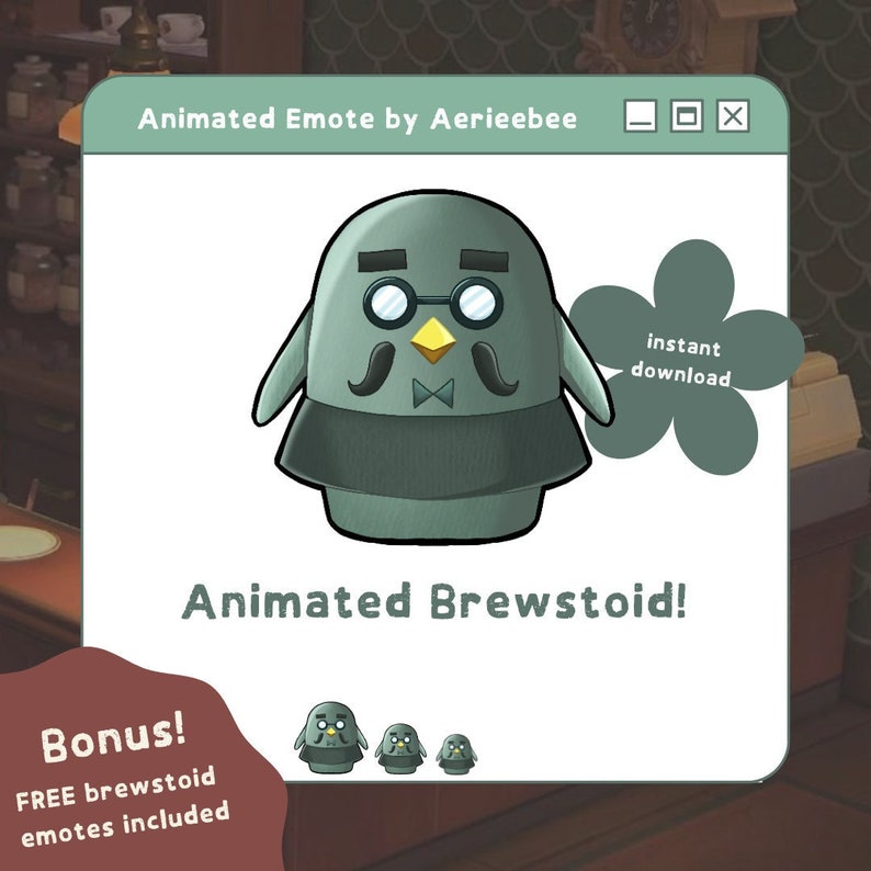 ANIMATED Brewster Gyroid Brewstoid GIF Emote | BONUS Free Brewstoid ...
