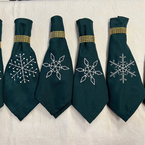 Snowflake Napkins - Etsy