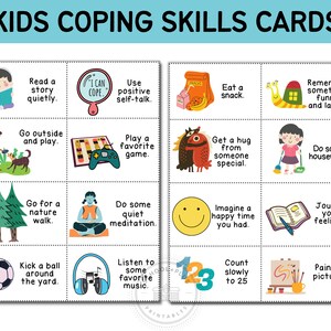 COPING SKILL CARD Set Self Regulating Coping Skills Cards for - Etsy