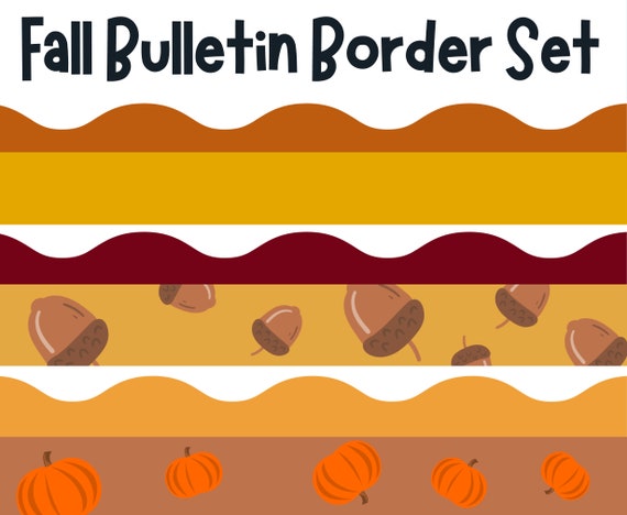 Fall Bulletin Board Border Set 6 Colorful Fall Border Designs - Etsy