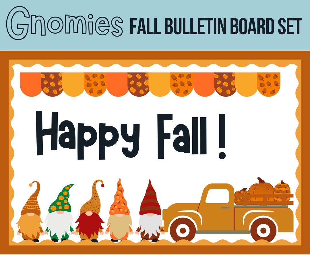 Fall Bulletin Board Kit Fall Gnomies Gnome Bulletin Board - Etsy