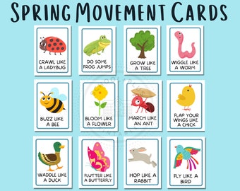Printable Body Movement Cards - Etsy