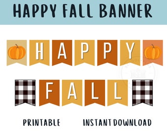Happy Fall Banner - Etsy