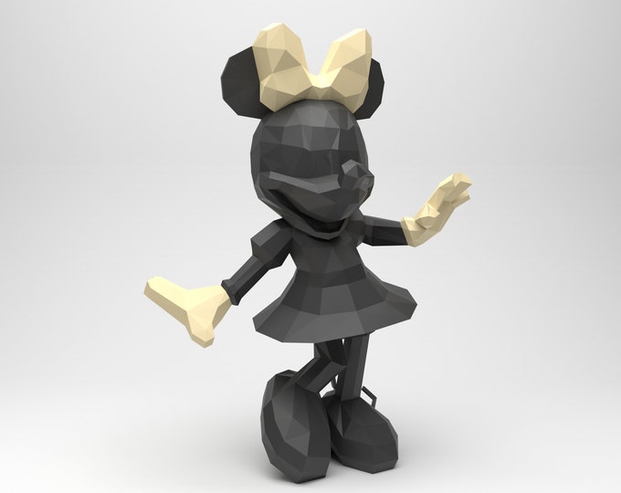 Mickey & Minnie Papercraft PDF, SVG, Dxf Template for Children's Room ...