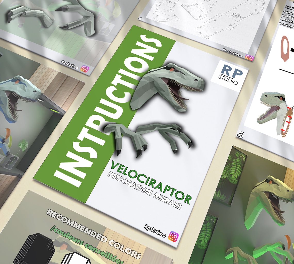 Raptor Papercraft/jurrasic Park/jurassic World/velociraptor/papercraft ...