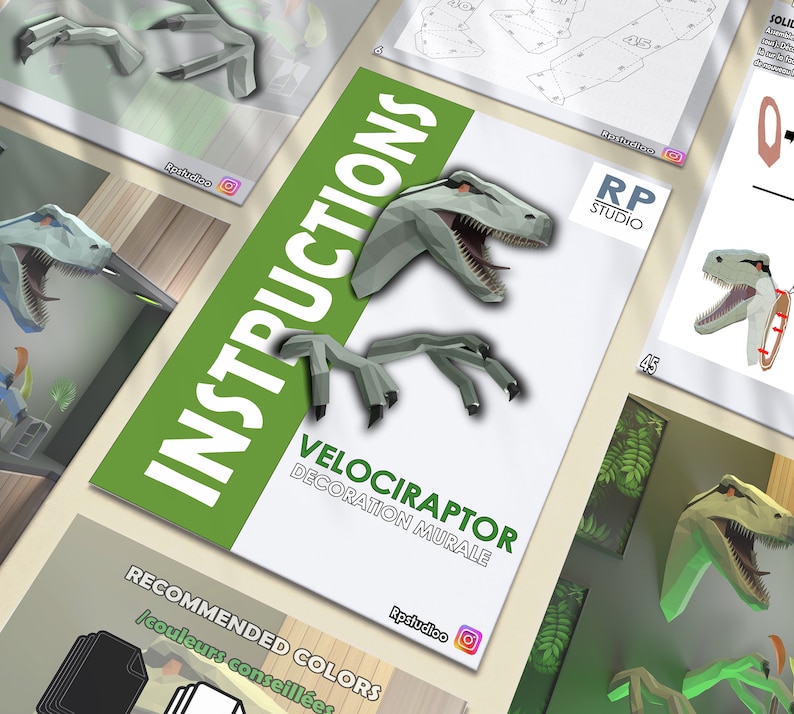 Raptor Papercraft/jurrasic Park/jurassic World/velociraptor/papercraft ...