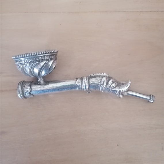Antique Solid Silver Smoking Pipe | Etsy