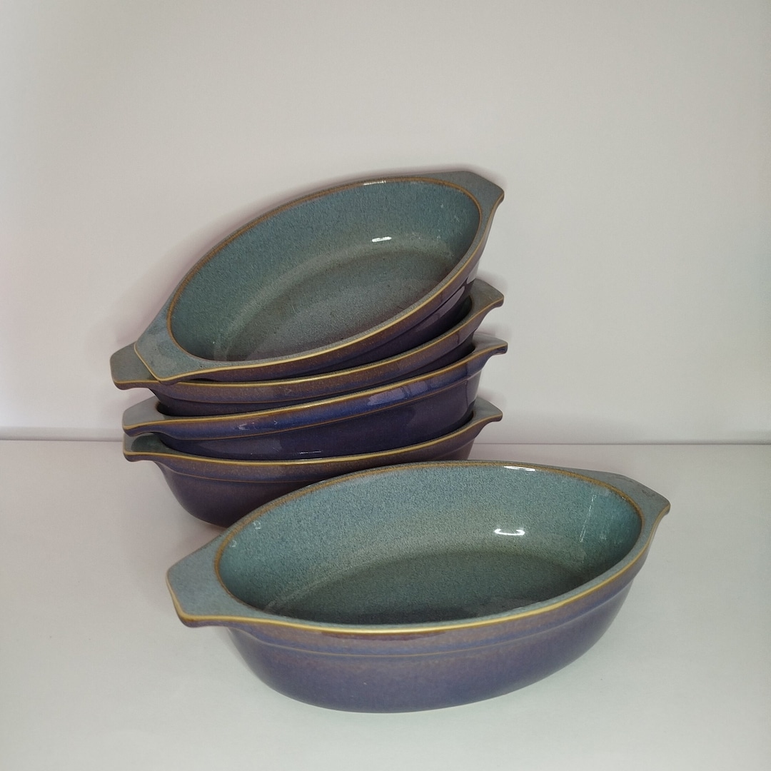 Vintage Denby Storm Purple Oval Individual Pie / Augratin Dish - Etsy