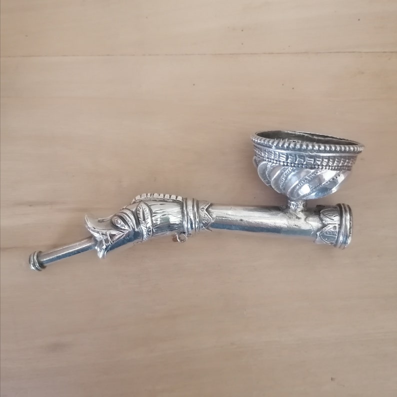Antique Solid Silver Smoking Pipe - Etsy