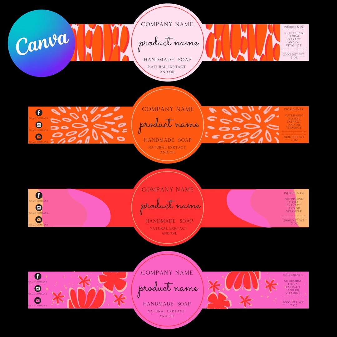 Editable Soap Label L Template for Soap, Jars and Candles| Digital ...